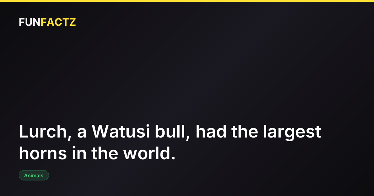 Lurch the Watusi Had the World's Largest Horns | Fun Facts