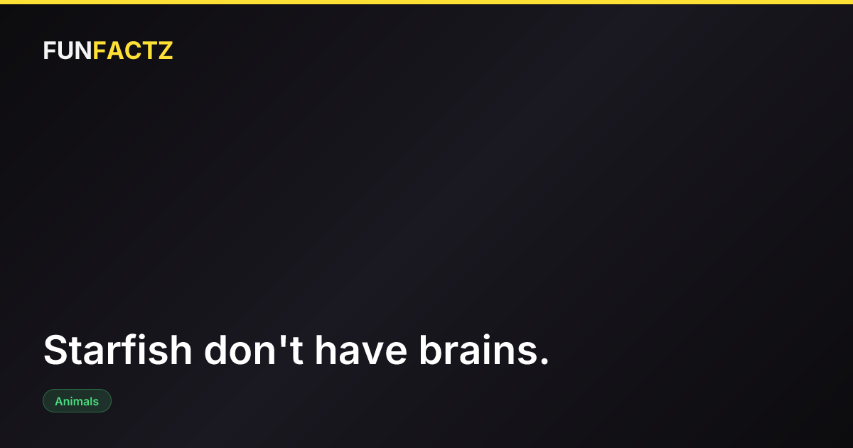 Do Starfish Have Brains? The Truth About Sea Stars | Fun Facts