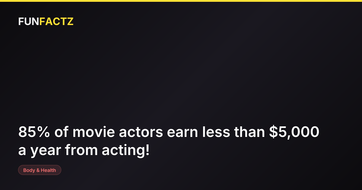 85% of Actors Earn Under $5K Yearly | Fun Facts