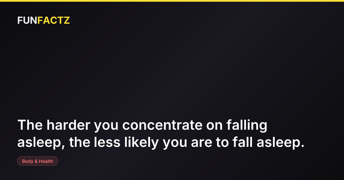 The Sleep Paradox: Concentrating on Sleep | Fun Facts
