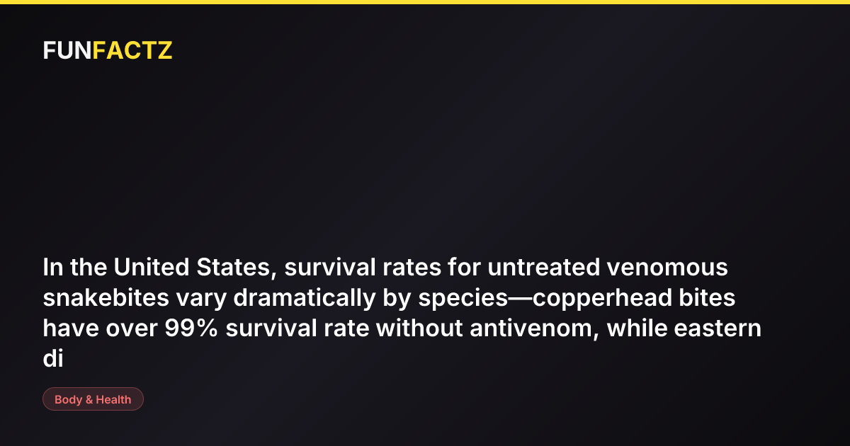 Venomous Snake Bite Survival Rates Without Treatment | Fun Facts