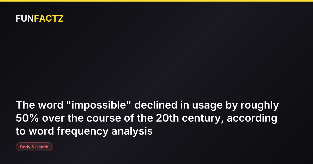 The Word Impossible Dropped 50% in the 20th Century | Fun Facts