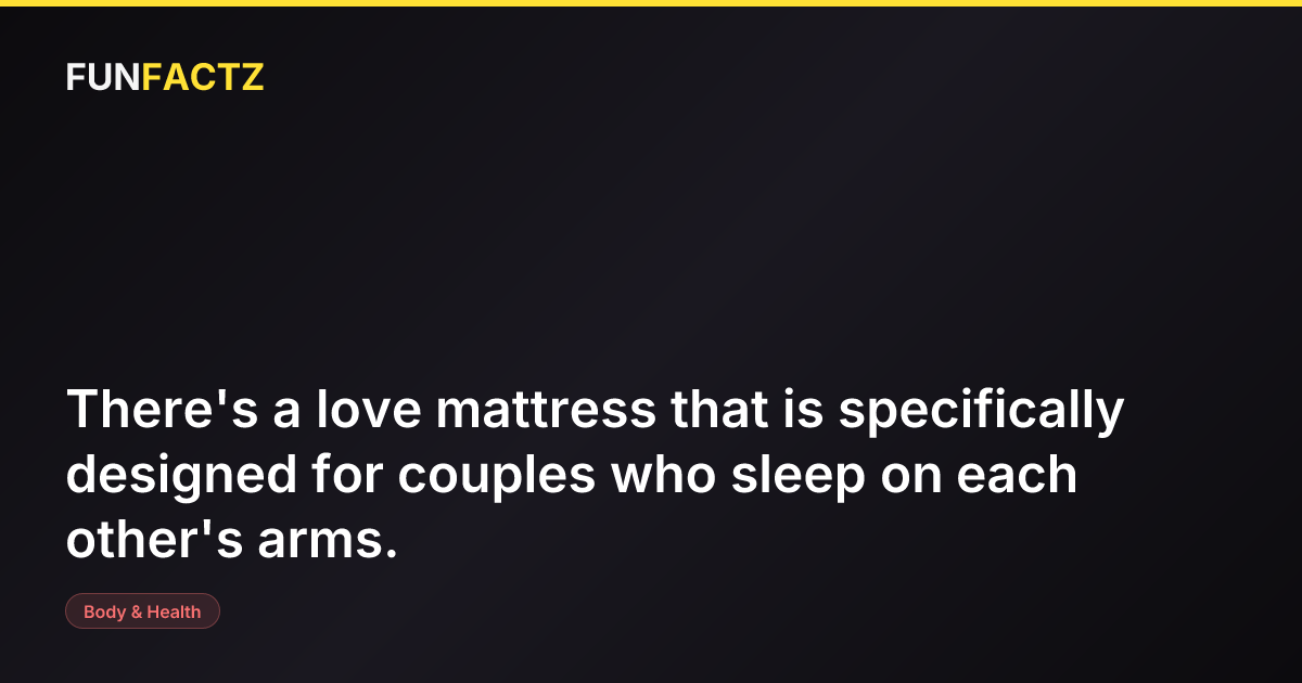 The Cuddle Mattress Had Arm Slots For Cuddling | Fun Facts