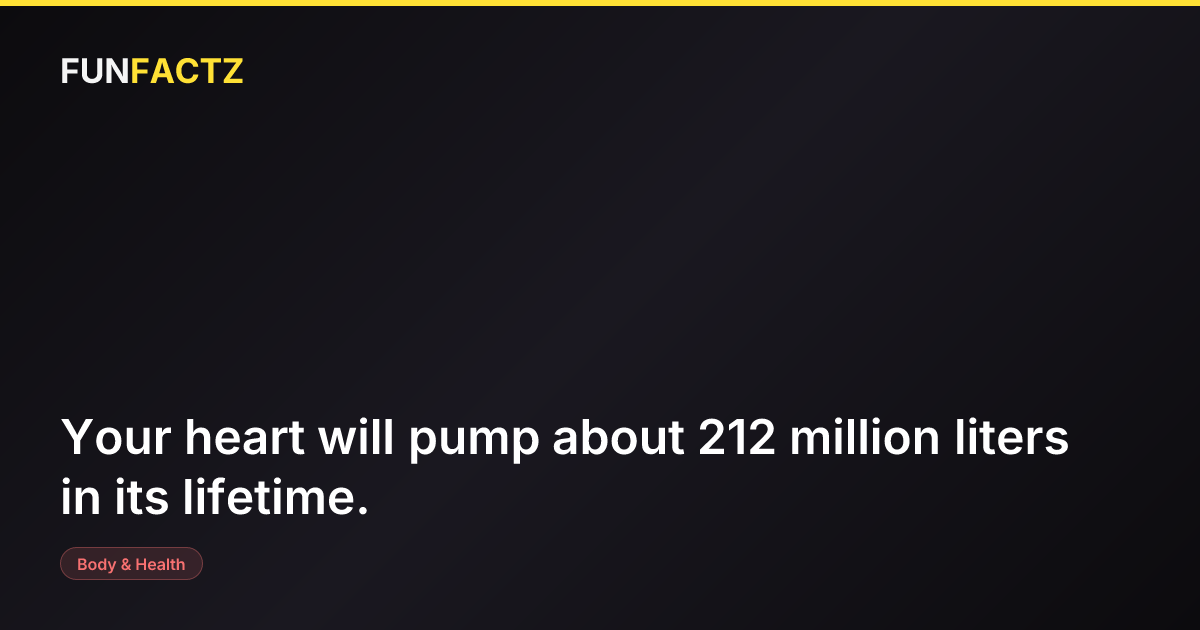 Your Heart Pumps 212 Million Liters in a Lifetime | Fun Facts