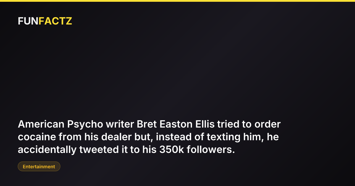 Bret Easton Ellis' Infamous Cocaine Tweet | Fun Facts