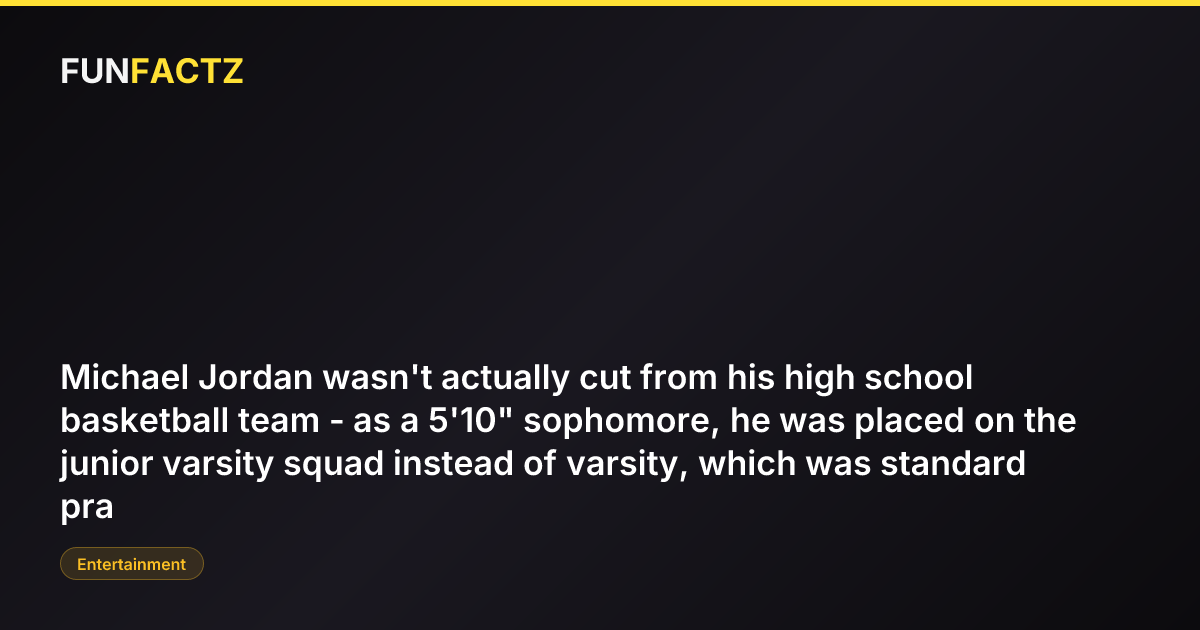 Was Michael Jordan Really Cut From His High School Team? | Fun Facts