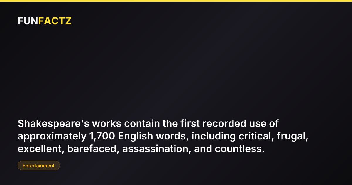 Shakespeare Invented 1,700 English Words | Fun Facts