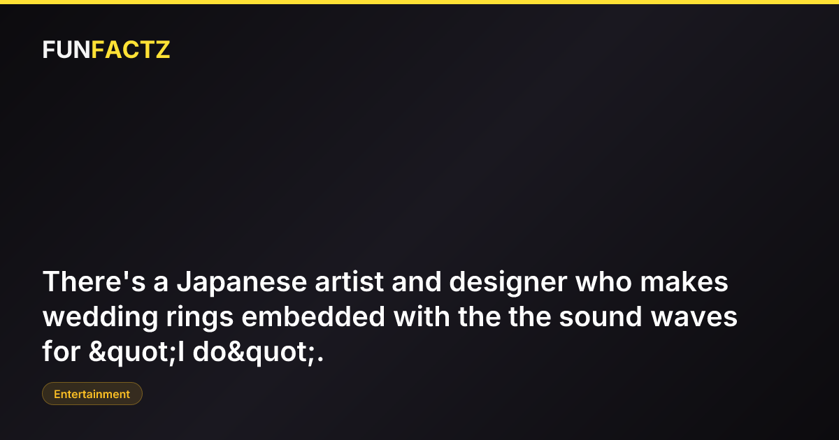 Soundwave Wedding Rings | Fun Facts