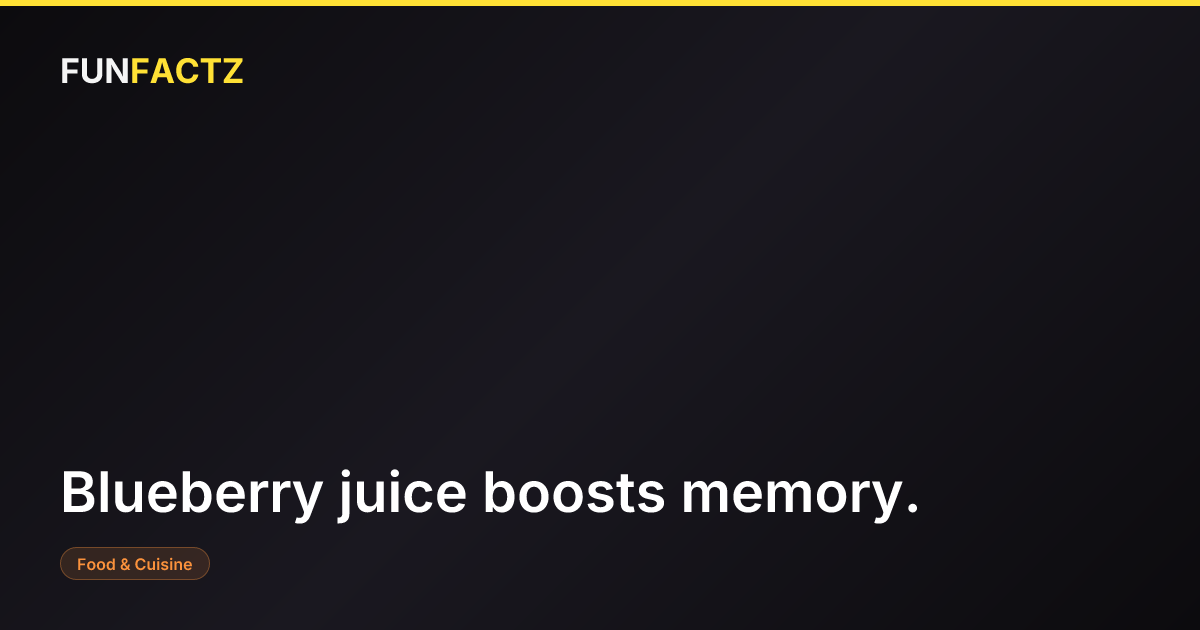Blueberry Juice Boosts Memory: Science Explained | Fun Facts