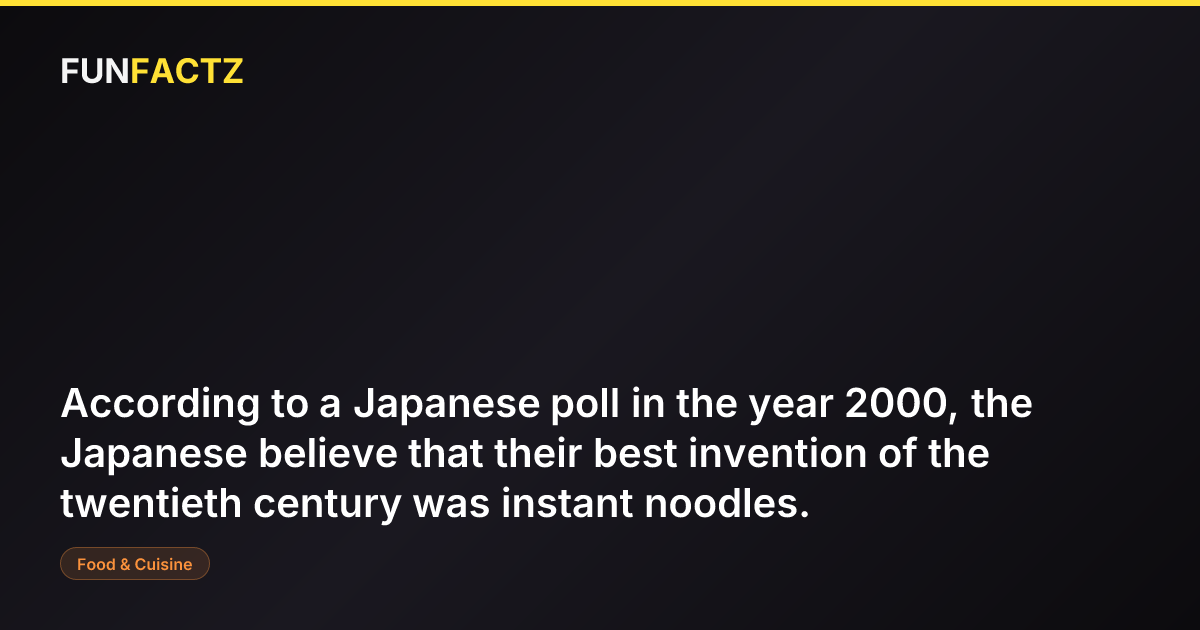 Japan Voted Instant Noodles Best Invention | Fun Facts