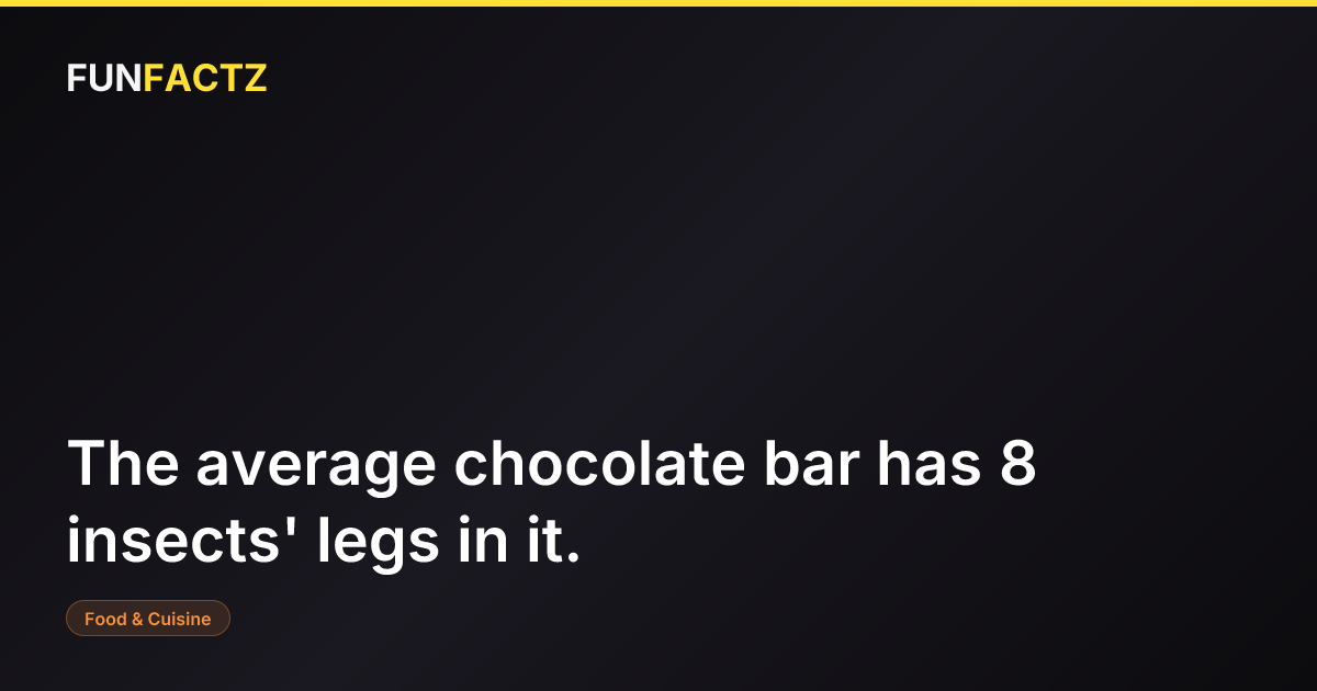 Debunked: Chocolate Insect Legs: Myth vs FDA Reality | Fun Facts