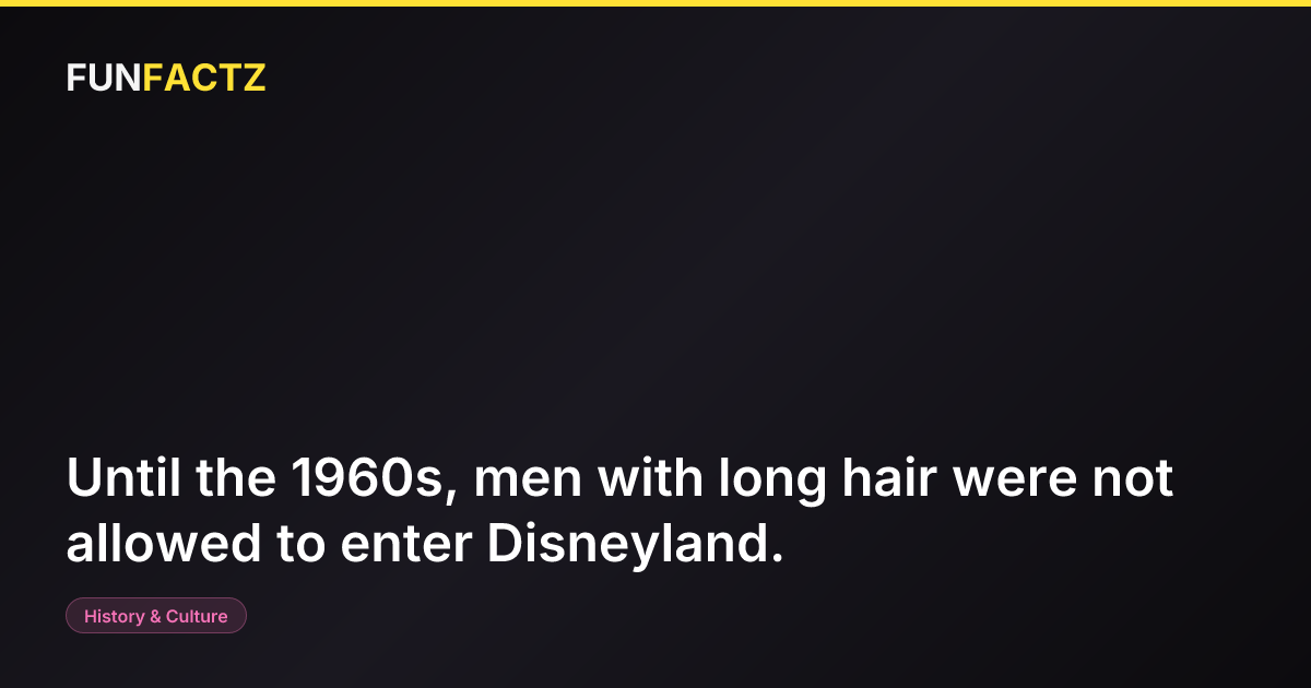 Disneyland's Long Hair Ban for Men | Fun Facts