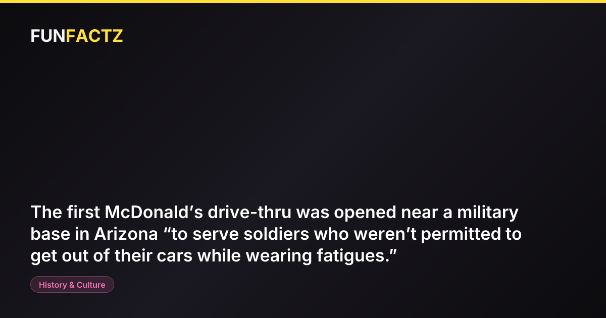 The Military Rule That Invented the Drive-Thru | Fun Facts