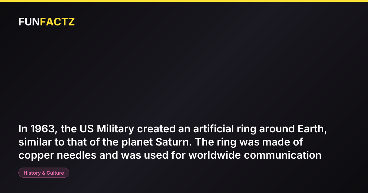 Project West Ford: US Military's Orbiting Needles | Fun Facts