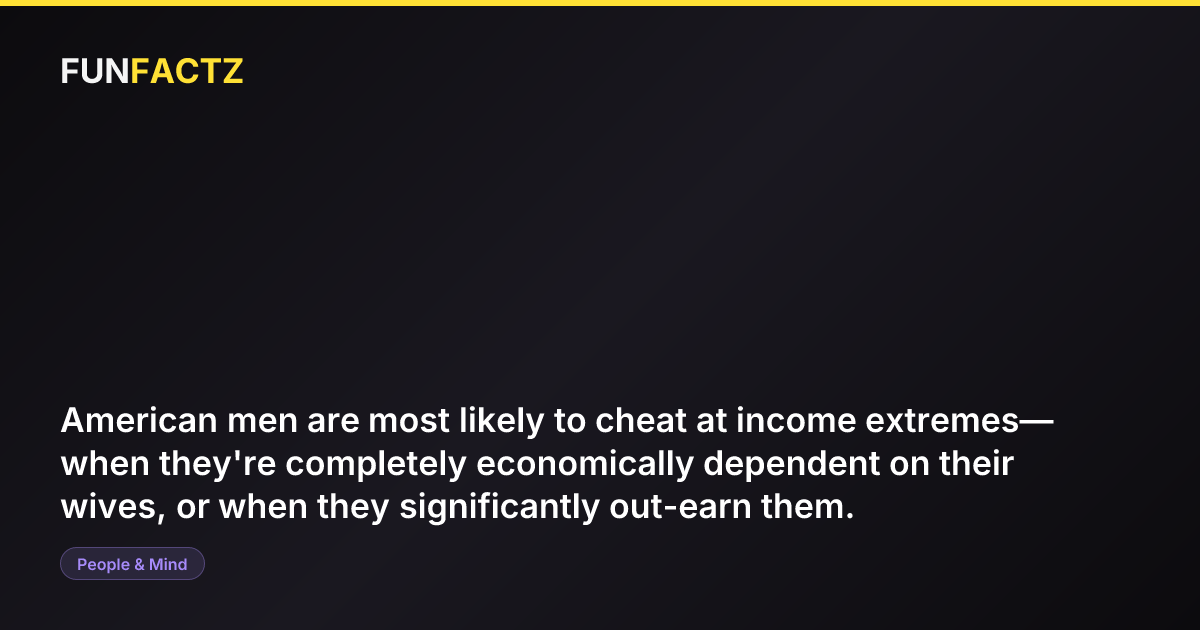 Income and Male Infidelity: A U-Shaped Curve | Fun Facts