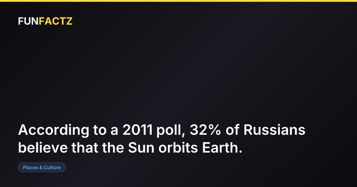 32% of Russians Thought Sun Orbits Earth | Fun Facts