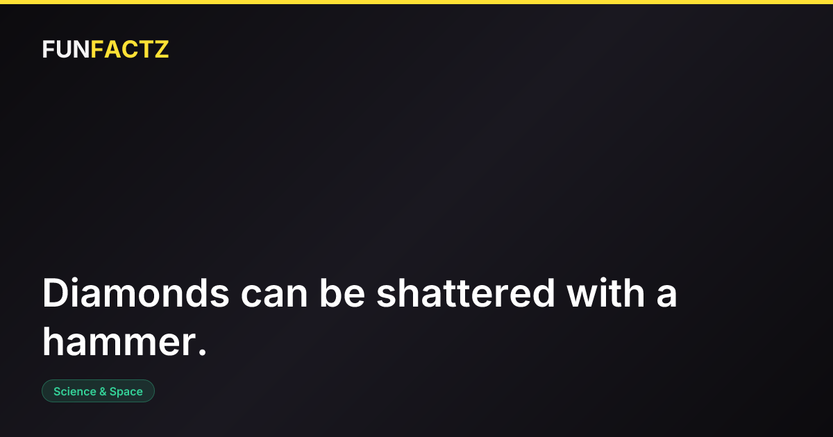 Can You Shatter a Diamond with a Hammer? | Fun Facts