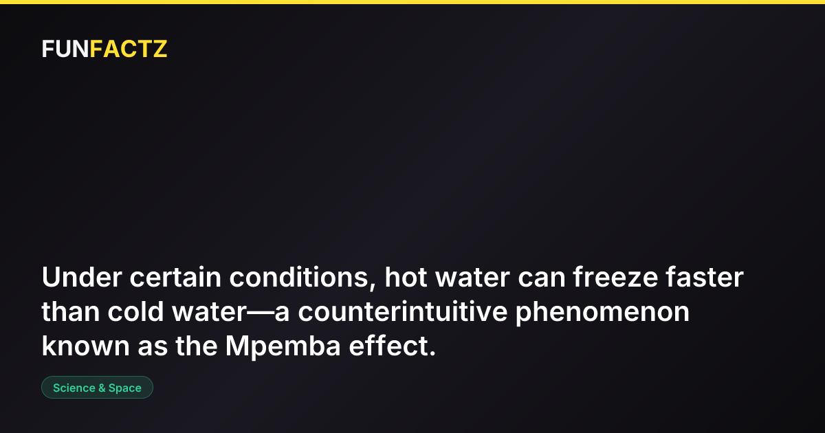 Hot Water Freezes Faster Than Cold: The Mpemba Effect | Fun Facts