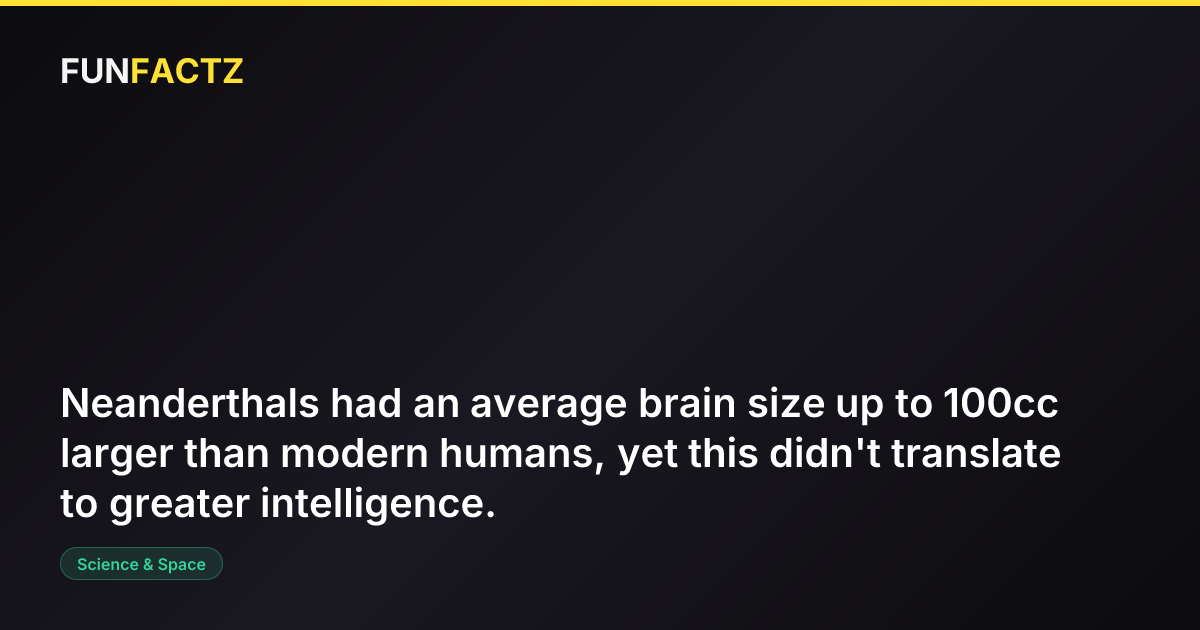 Neanderthals Had Bigger Brains Than Modern Humans | Fun Facts