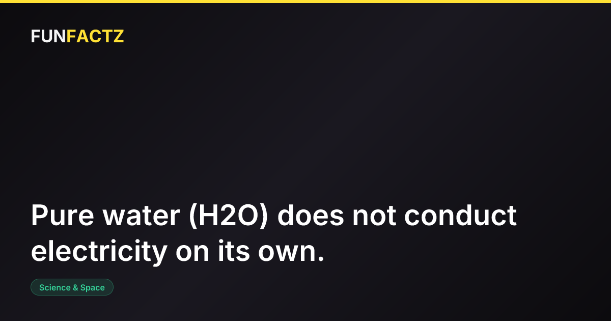 Pure Water Conductivity | Fun Facts About H2O