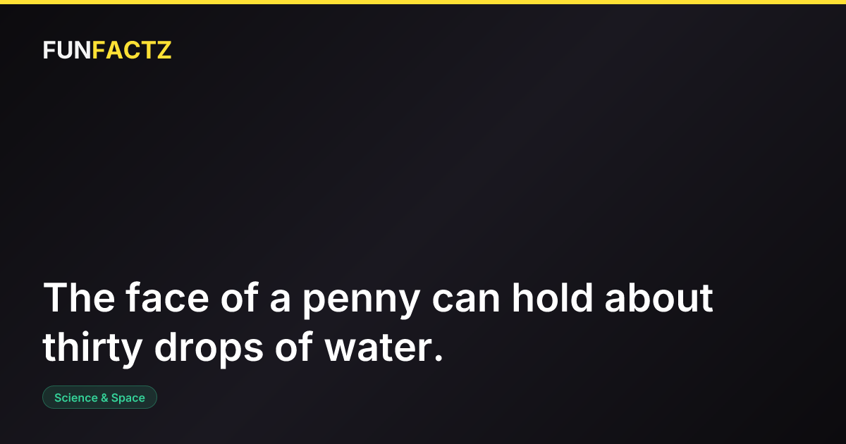 A Penny Can Hold 25 Drops of Water | Fun Facts