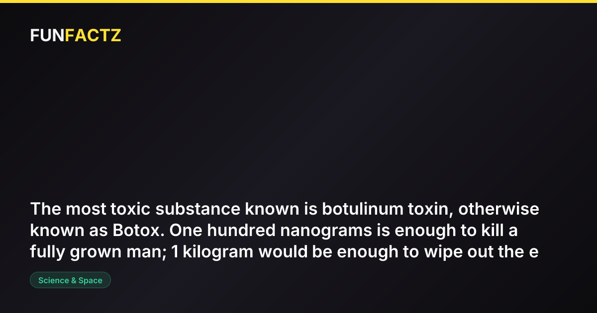 Botulinum Toxin: World's Most Toxic Substance | Fun Facts