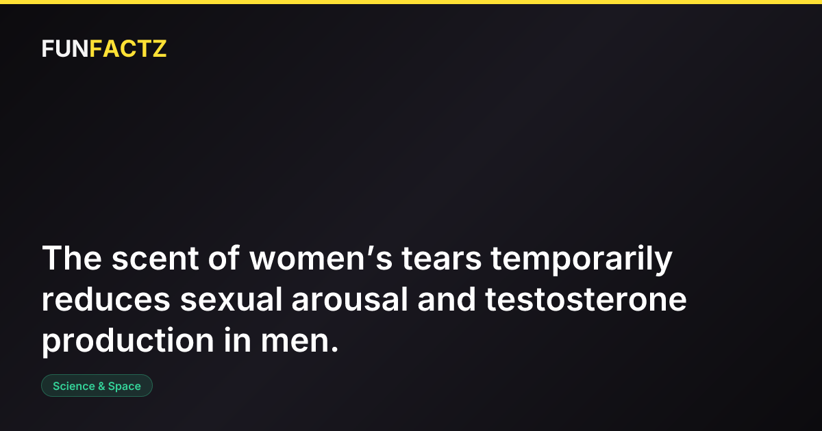 Women's Tears Reduce Male Arousal & Testosterone | Fun Facts