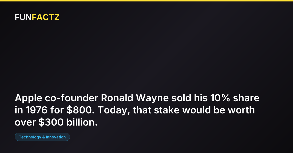 Ronald Wayne's $800 Apple Mistake | Fun Facts